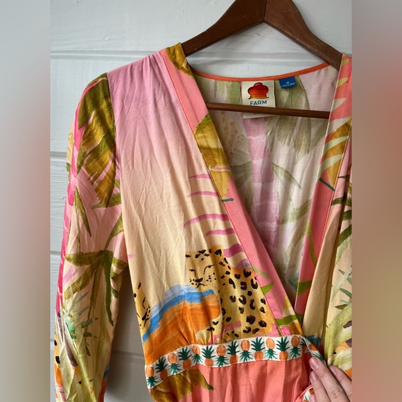 FARM Rio | Dresses | Farm Rio Leopard Print Wrap Dress M | Poshmark